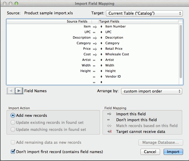 Import Retail Items from a Catalog