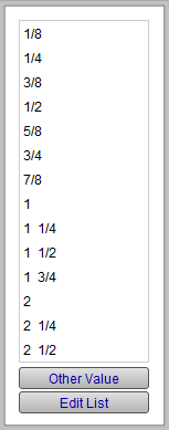 Editing Value Lists