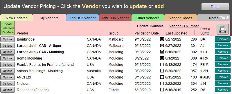 Automated Vendor Updates